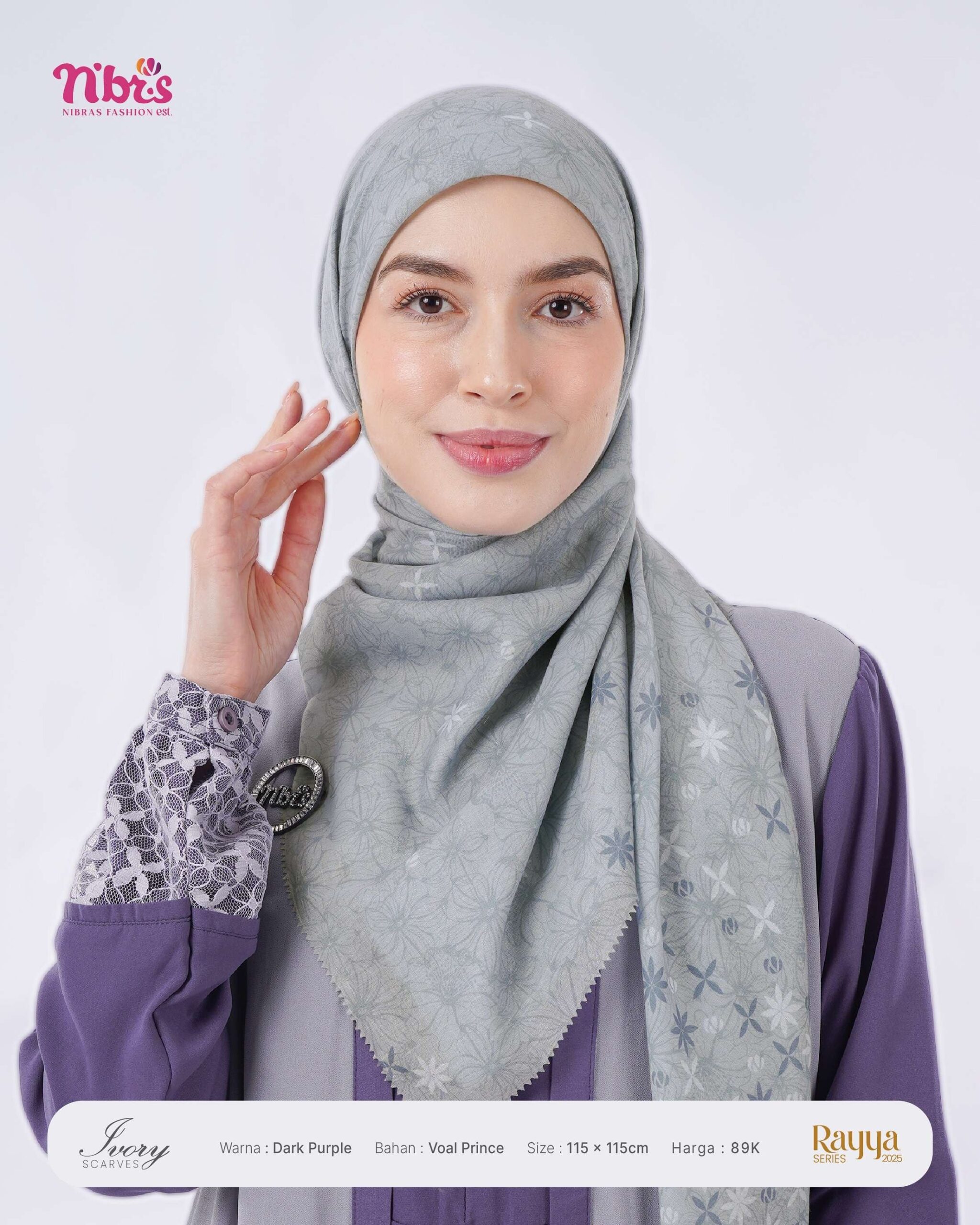 NIBRAS Hijab IVORY - BLONJO.ID